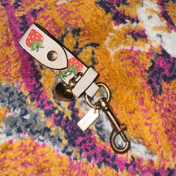 Coach | Accessories | Coach Strawberry Key Holder With Gold Accents ...